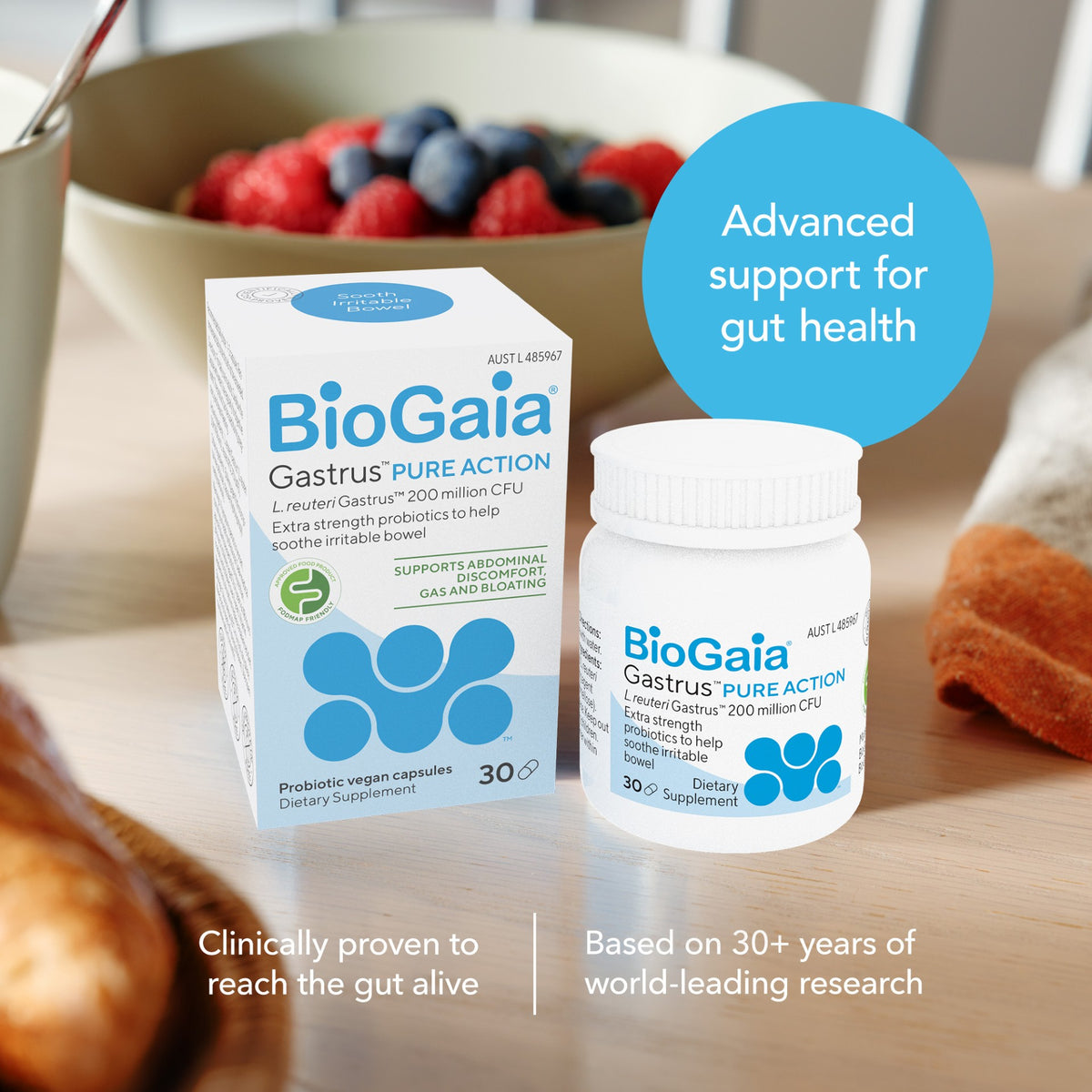 Gastrus Pure Action | Probiotics for Stomach & Gut Health – BioGaia ...